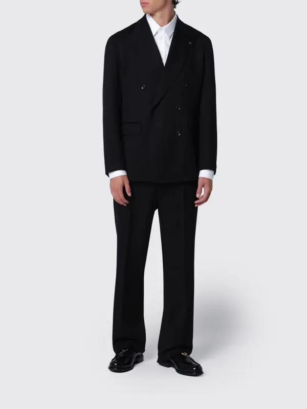 Tagliatore Double-breasted Ceremony Suit In Stretch Virgin Wool