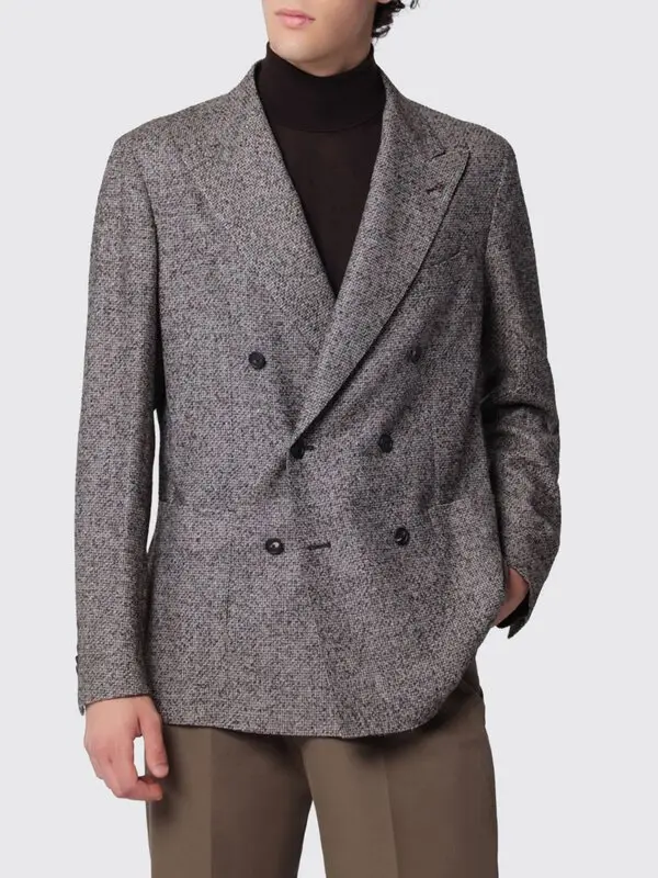 Tagliatore Double-breasted Blazer In A Wool And Silk Blend With Peak Lapels
