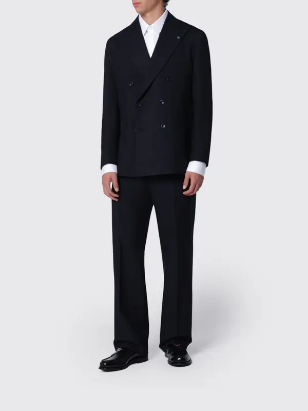 Tagliatore Formal Double-breasted Suit In Pure Virgin Wool