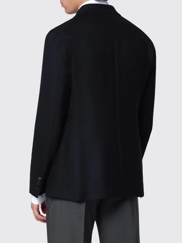 Tagliatore Double-breasted Short Coat In Super 100's Virgin Wool - Blue