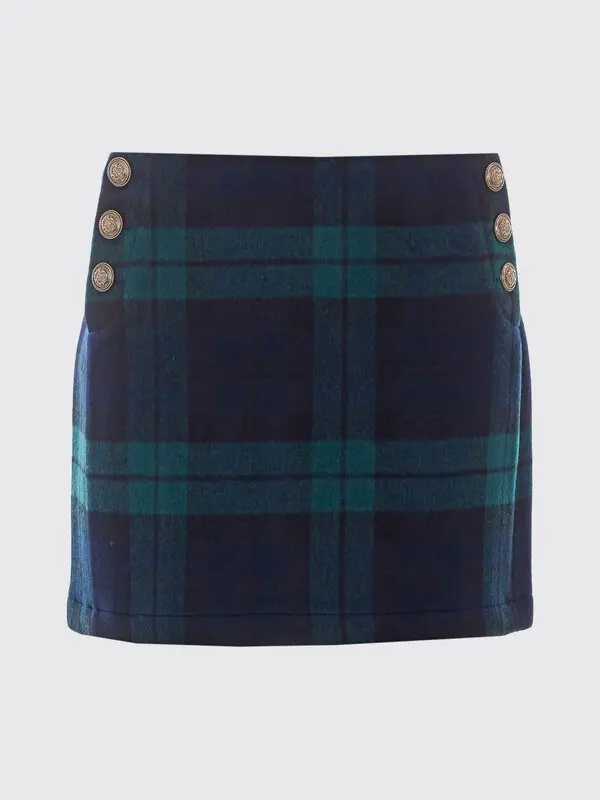 Liu Jo Plaid Mini Skirt With Button Detailing