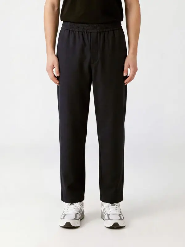 Emporio Armani Cotton Blend Jogging Trousers With Elasticated Waist