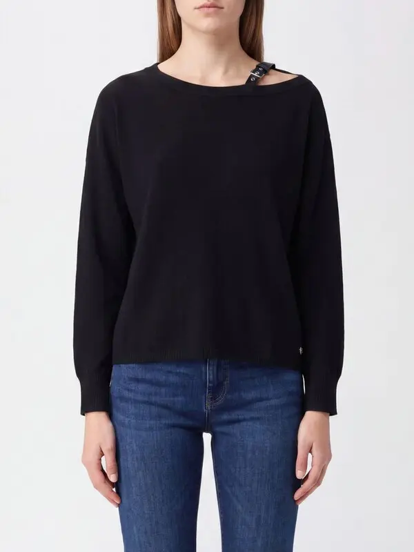 Liu Jo Asymmetrical Cut-out Jumper In Wool And Cashmere Blend
