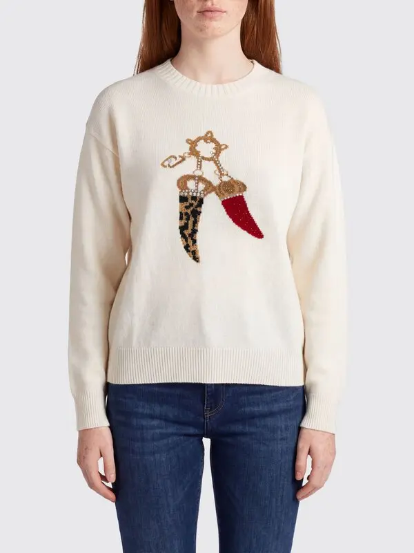 Liu Jo Embellished Crew Neck Sweater - White