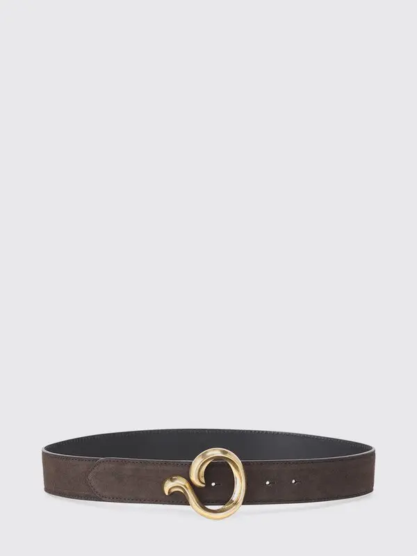 Etro Adjustable Suede Calfskin Leather Belt With Metal Buckle - Brown