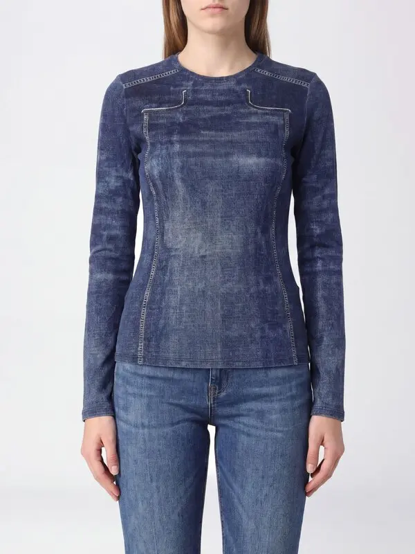 Liu Jo Print Long Sleeve Top - Blue
