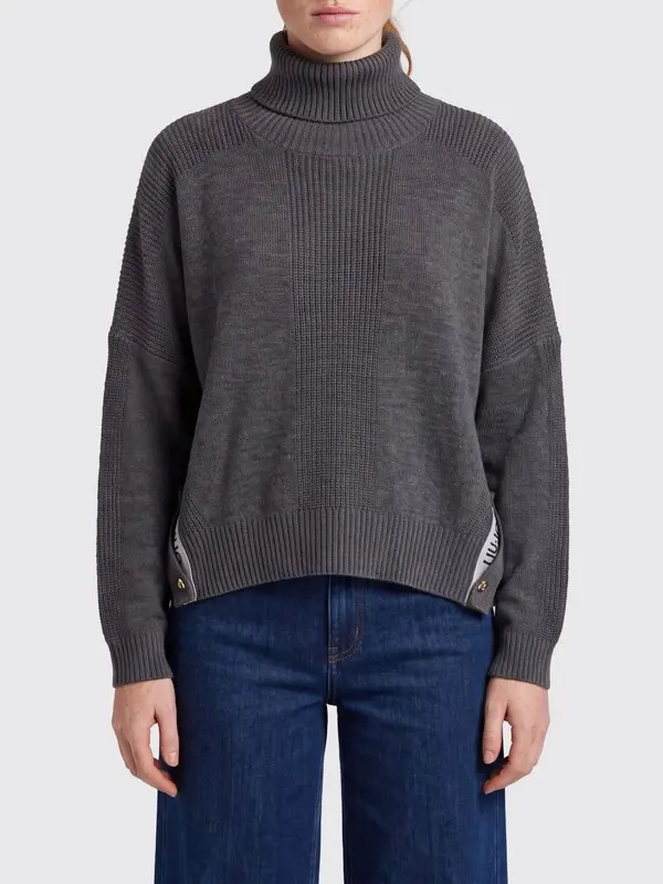 Liu Jo Turtleneck Sweater With Button Detail - Grey