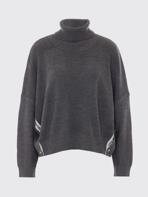 Liu Jo Turtleneck Sweater With Button Detail - Grey