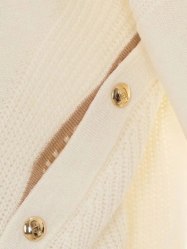 Liu Jo Wool Blend Turtleneck Jumper With Logo Buttons