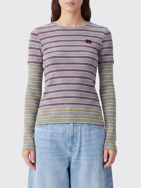 GANNI Striped Long Sleeve Pullover