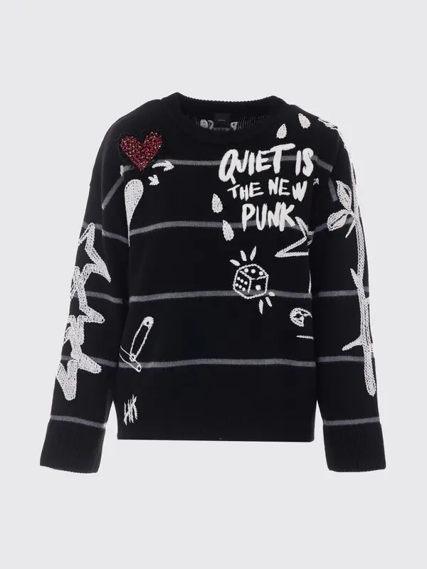 Pinko Striped Graphic Pullover