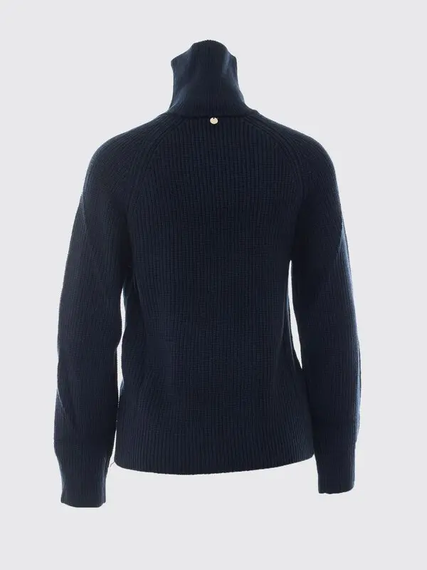 Liu Jo Ribbed Wool Blend Turtleneck Jumper With Off-centre Zip