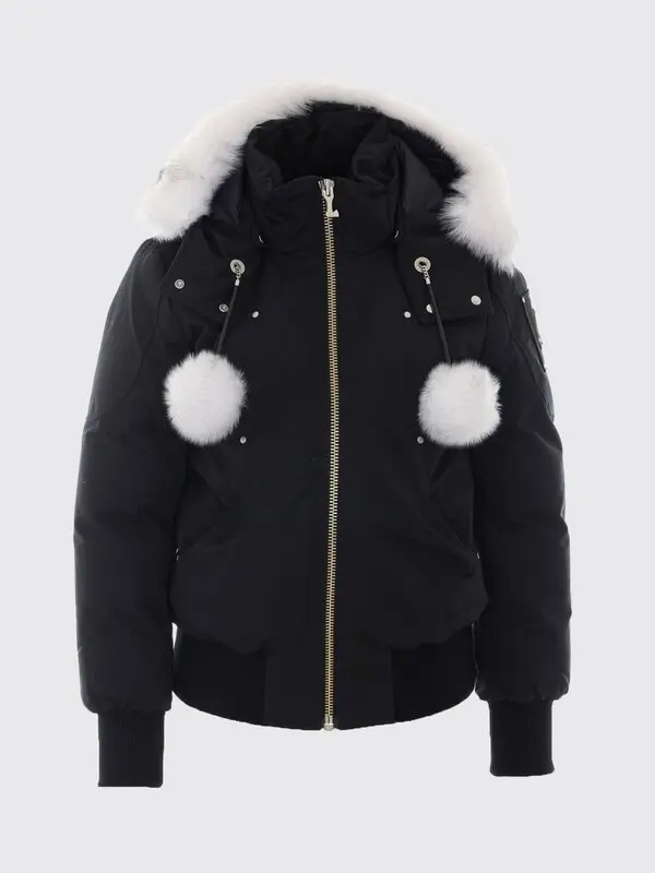 Moose Knuckles Bomber Jacket With Fur Trim - Black