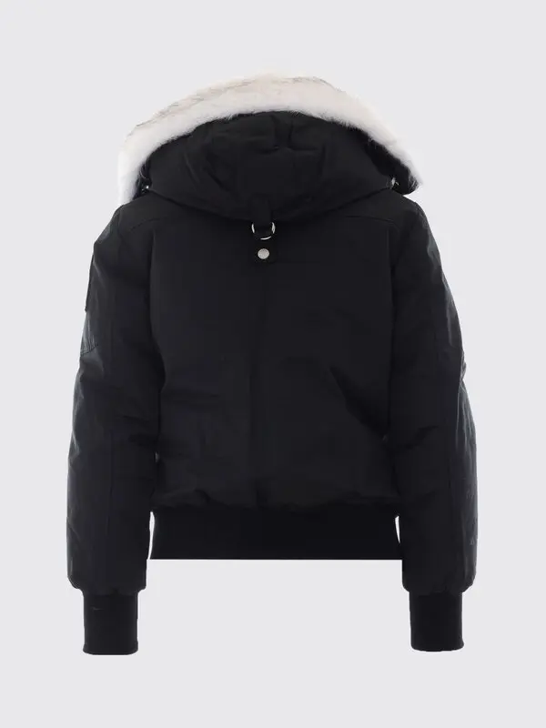 Moose Knuckles Bomber Jacket With Fur Trim - Black