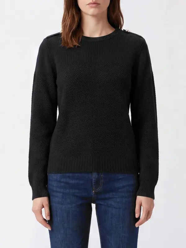 Liu Jo Viscose Blend Jumper With Back Monogram And Buttons