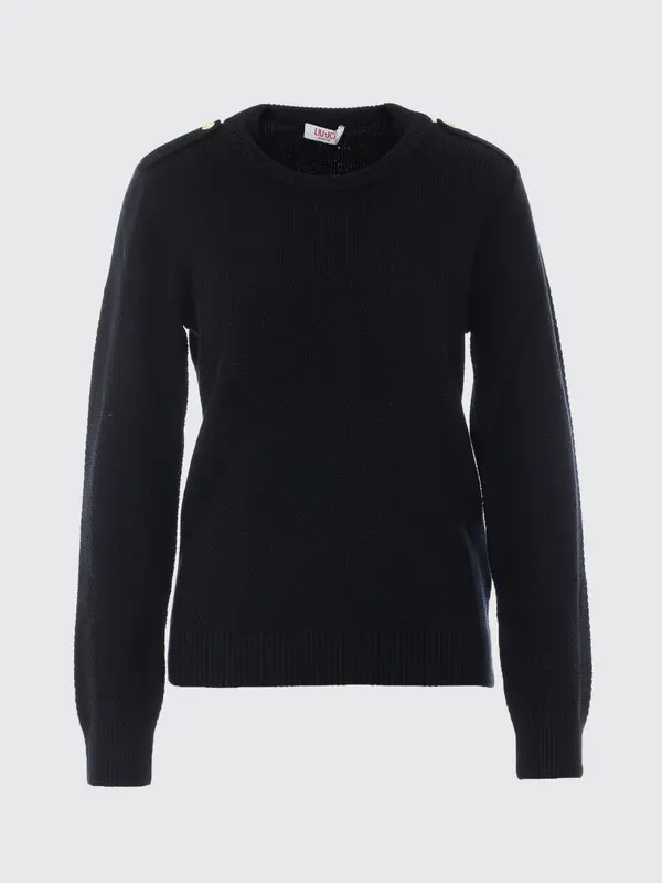 Liu Jo Viscose Blend Jumper With Back Monogram And Buttons