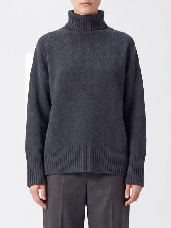 Pinko High Neck Ribbed Knit Pullover - Grey