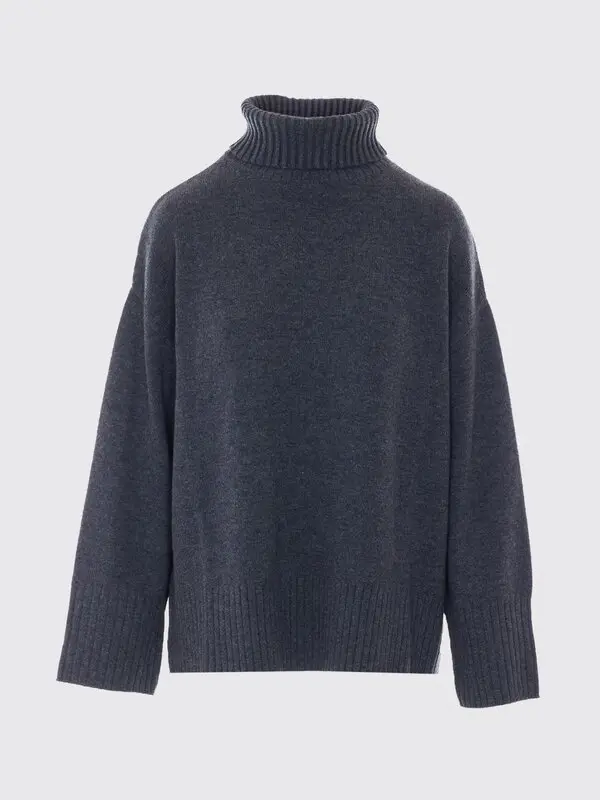 Pinko High Neck Ribbed Knit Pullover - Grey