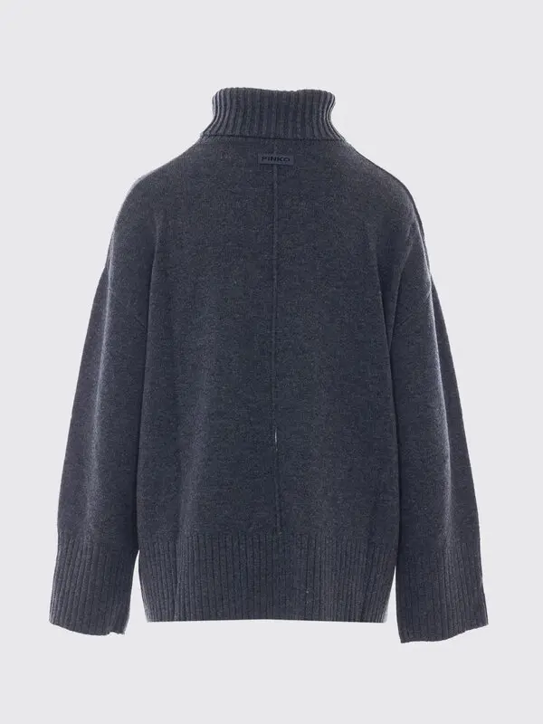 Pinko High Neck Ribbed Knit Pullover - Grey