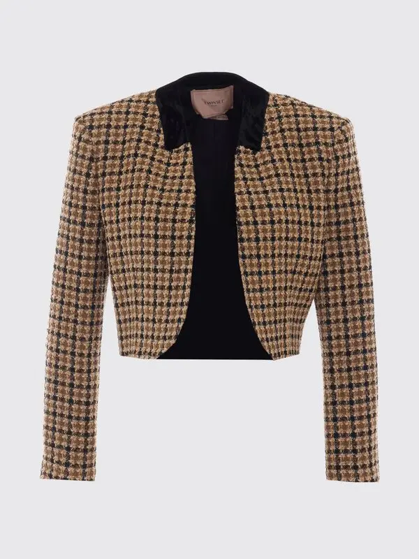 TWINSET Checked Cropped Jacket