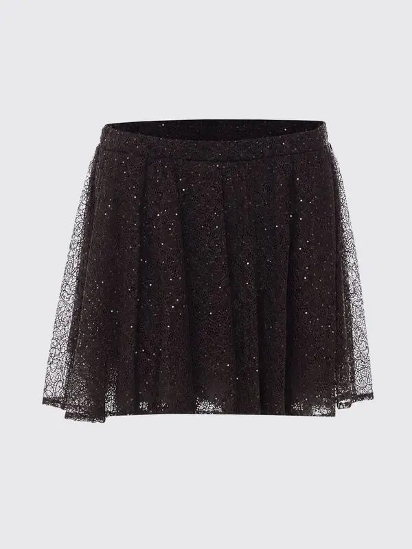 TWINSET A-line Lace Mini Skirt With Sequins And An Elasticated High Waist