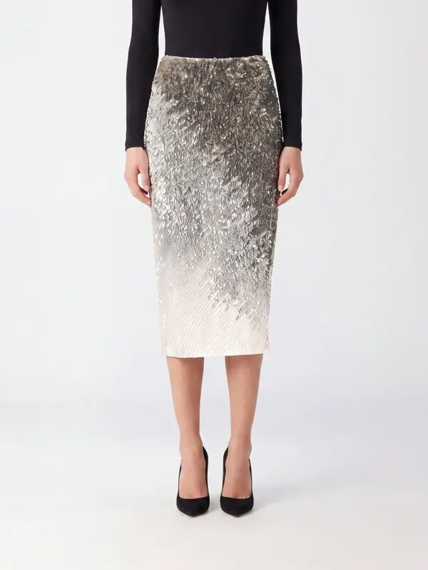 Elisabetta Franchi Sequined Midi Skirt