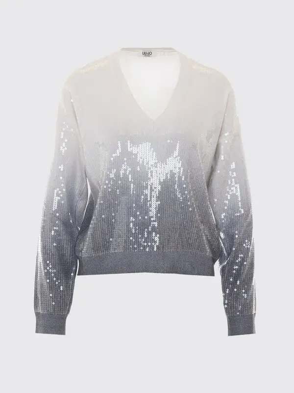 Liu Jo Sequined V-neck Sweater - Grey