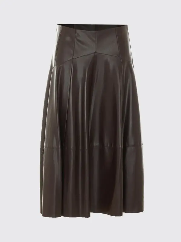 Liu Jo Leather Midi Skirt - Brown