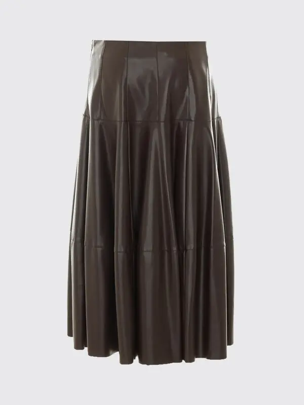 Liu Jo Leather Midi Skirt - Brown