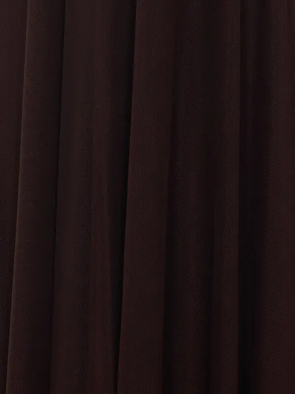 TWINSET Strapless Ruched Tulle Gown - Brown