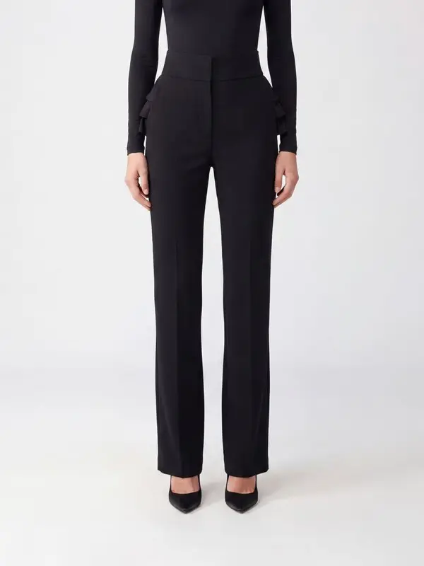 Elisabetta Franchi Tailored Trousers With Ruffle Detailing