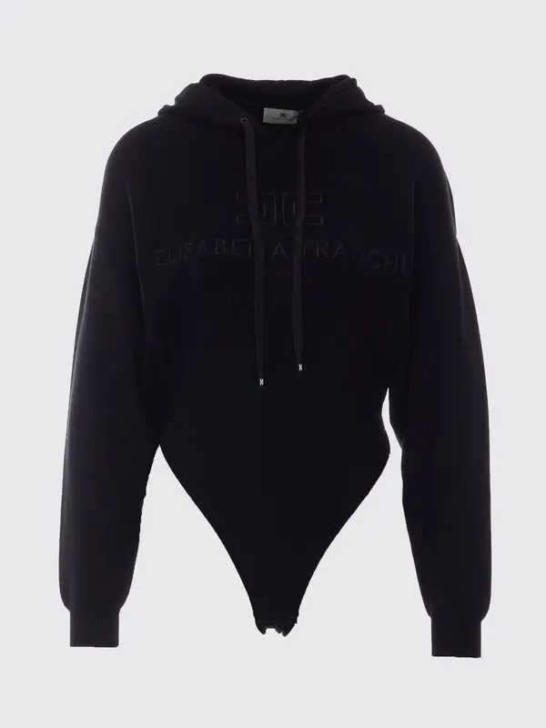 Elisabetta Franchi Embellished Logo Bodysuit