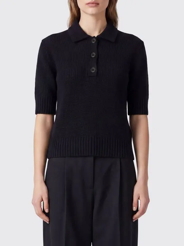 LISA YANG Knitted Polo Shirt - Black