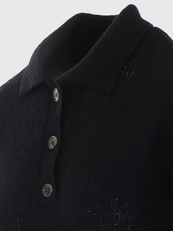 LISA YANG Knitted Polo Shirt - Black