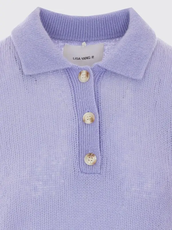 LISA YANG Knitted Polo Shirt - Lilac