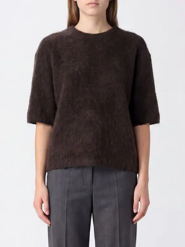 LISA YANG Short-sleeved Pure Cashmere Crewneck Jumper - Grey