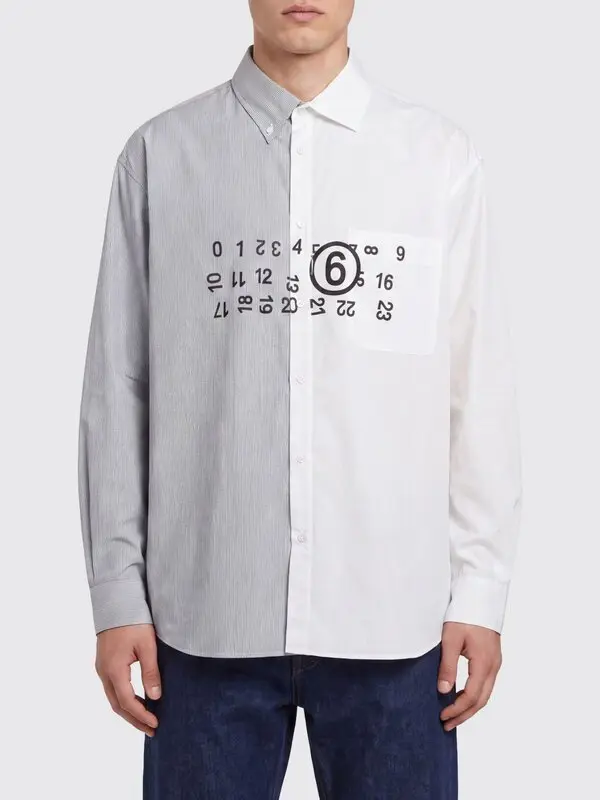 MAISON MARGIELA Cotton Shirt With A Patchwork Design And Hybrid Collar