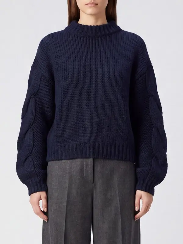 LISA YANG Chunky Knit Sweater With Balloon Sleeves - Blue