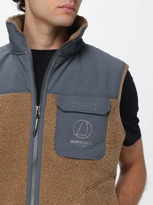 MURPHY&NYE Fleece Vest With Stand Collar And Zip-up Closure