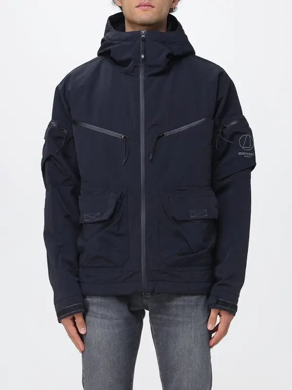 MURPHY&NYE Hooded Nylon Windbreaker Jacket With A Relaxed Fit - Black