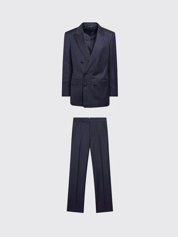 TOM FORD Double-breasted Pure Wool Suit With Peak Lapels