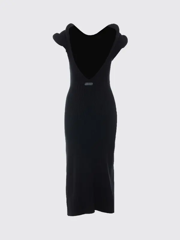 Elisabetta Franchi Ribbed Knit Midi Dress With Slit