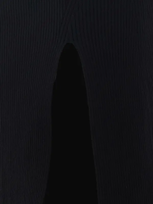 Elisabetta Franchi Ribbed Knit Midi Dress With Slit