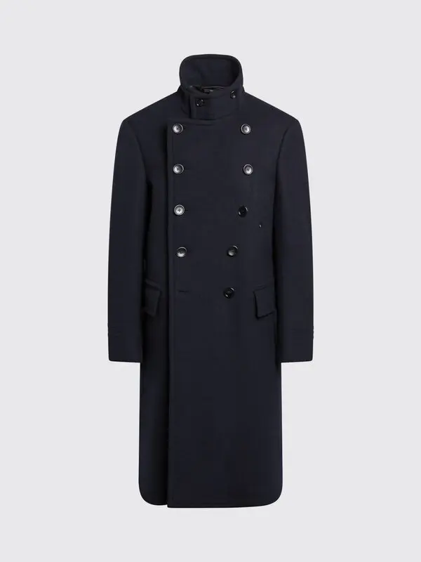 TOM FORD Double-breasted Overcoat - Navy