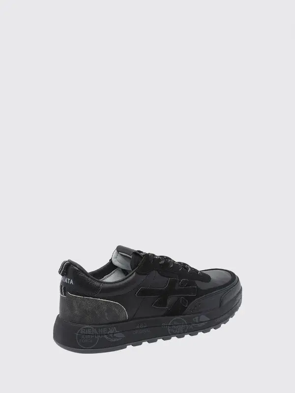 Premiata Nous Calf Leather Lace-up Sneakers With Serrated Sole