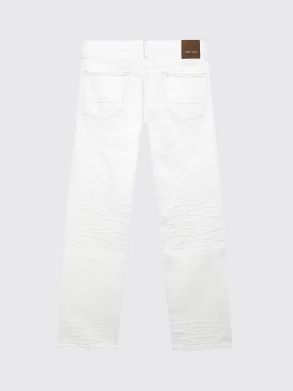 TOM FORD Straight Fit Five-pocket Cotton Jeans With Mid-rise