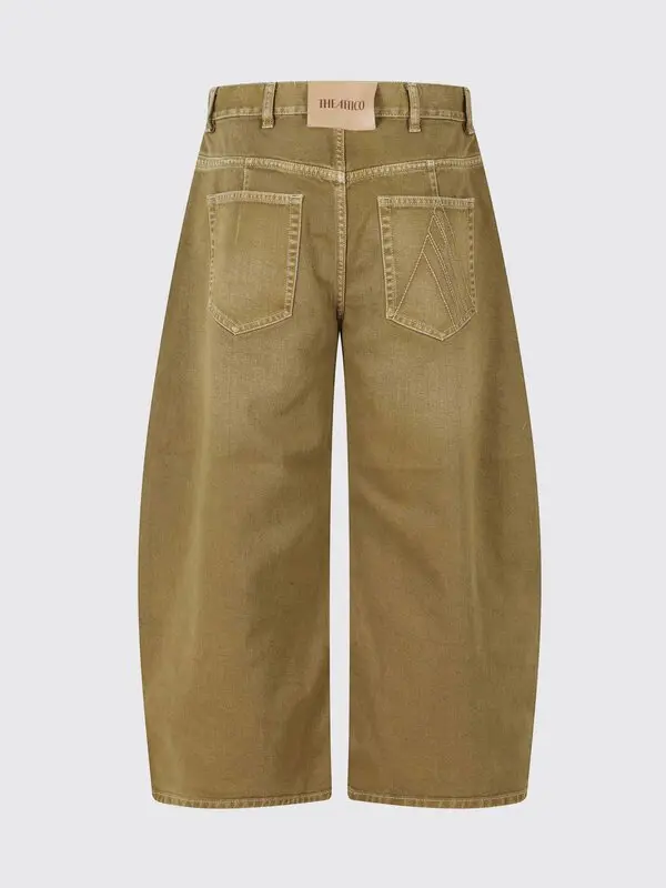 Attico Wide Leg Cropped Trousers - Green