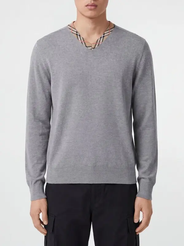 Burberry Vintage Check Pure Wool V-neck Jumper