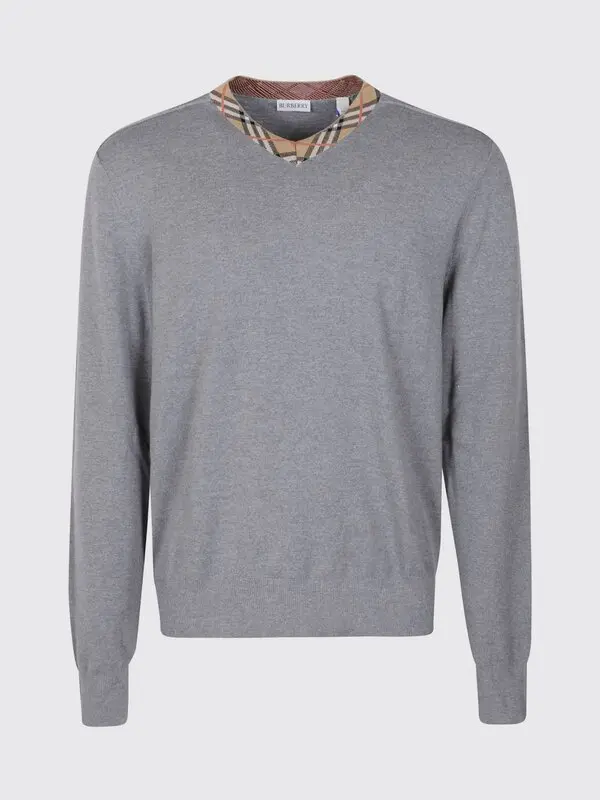 Burberry Vintage Check Pure Wool V-neck Jumper