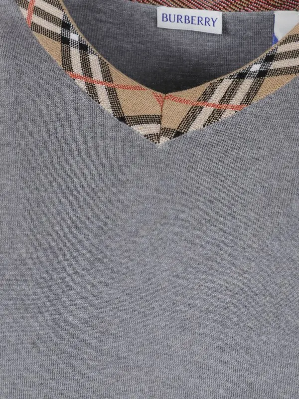 Burberry Vintage Check Pure Wool V-neck Jumper